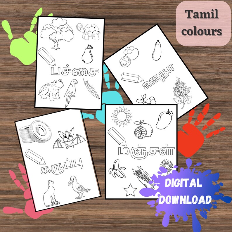 Tamil Colours Colouring Book, Learning Colours in Tamil, Kid's ...