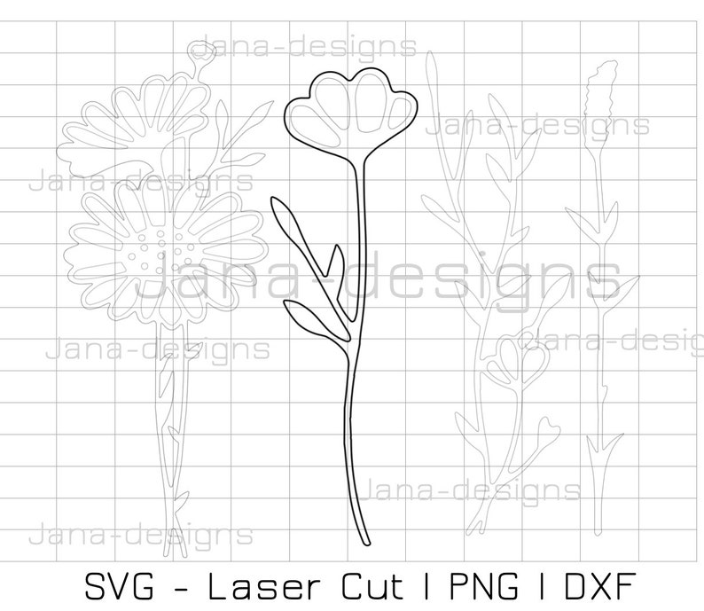 Svg File Laser Cut Flowers Svg Png Dxf Flowers Svg Etsy