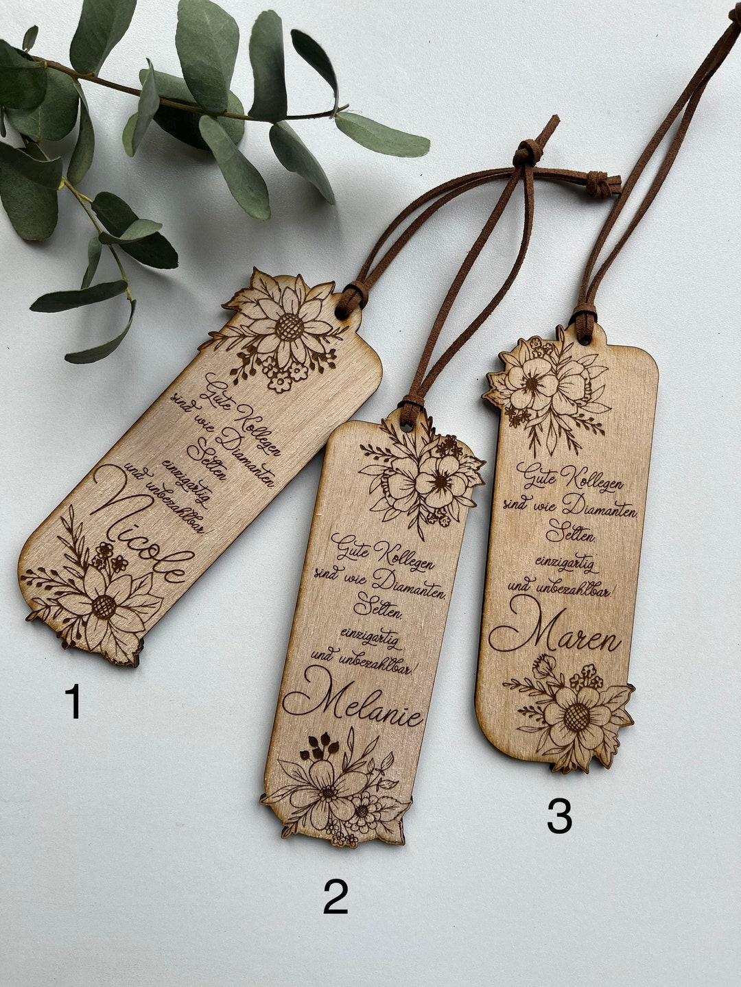 Personalized Bookmark, Custom Text, Wooden Bookmark, Gift for Work ...