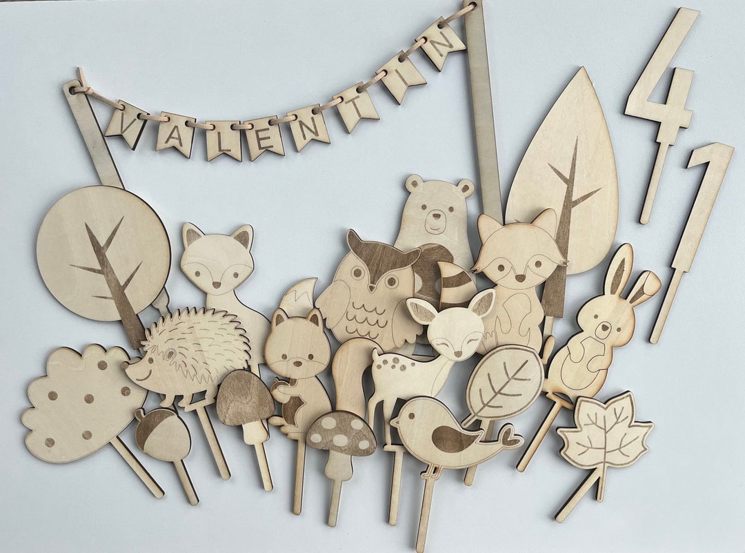 Wooden Cake Topper Cake Topper for Children's Birthday - Etsy