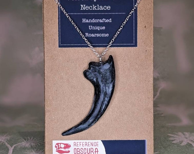 Velociraptor Claw Necklace, Dinosaur Necklace, Dinosaur Pendant ...