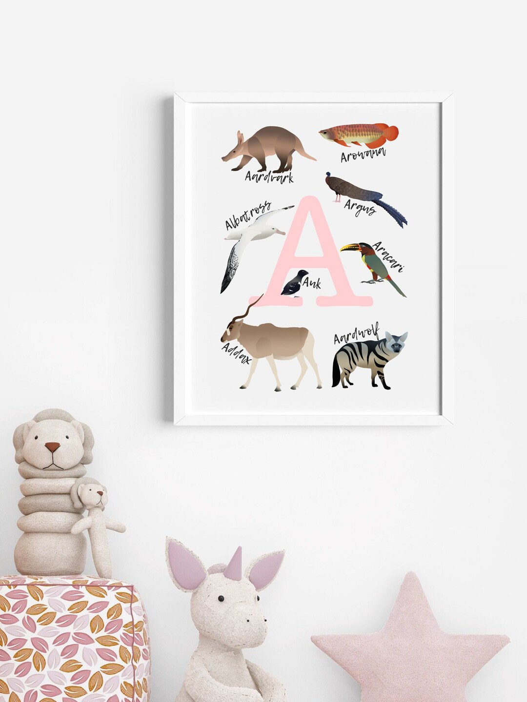Alphabet Animal Print, A4 Alphabet Animal Print, Personalised Animal ...