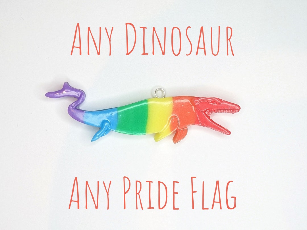 Custom Pride Dinosaur Necklace, LGBTQ Pride Necklace, Subtle Pride ...