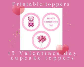 Valentines Day Cupcake Toppers Printable - Etsy