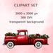 Red Christmas Truck Clipart Set: Festive PNG Graphics (digital Download ...