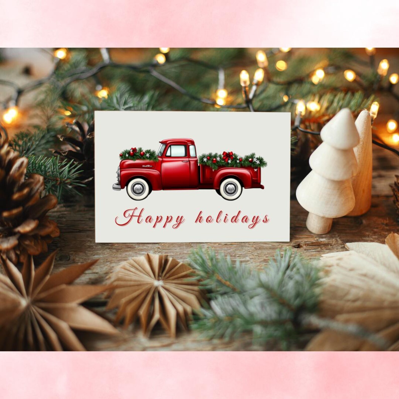 Red Christmas Truck Clipart Set , 16 PNG Files, Festive Holiday ...
