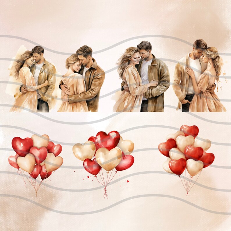 Cozy Valentines Day Watercolor Clipart Collection - Etsy