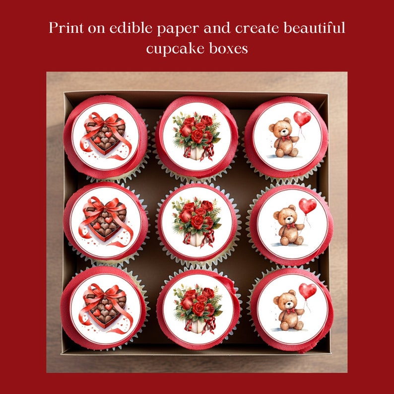 Valentines Day Cupcake Toppers Printable - Etsy