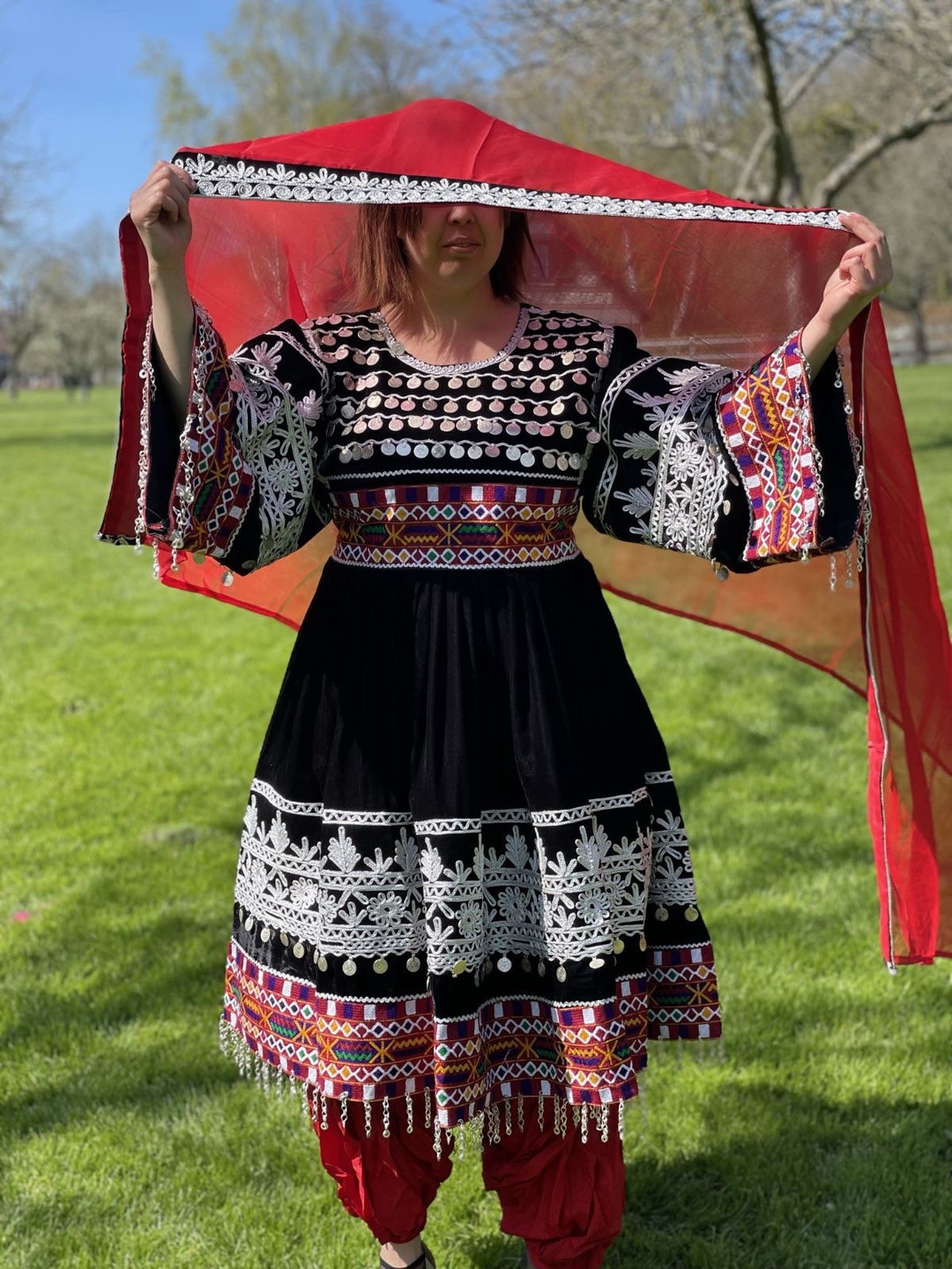 Vêtement Afghan Kuchi Vintage Afghan Kuchi Robe Vintage Boho Afghan ...