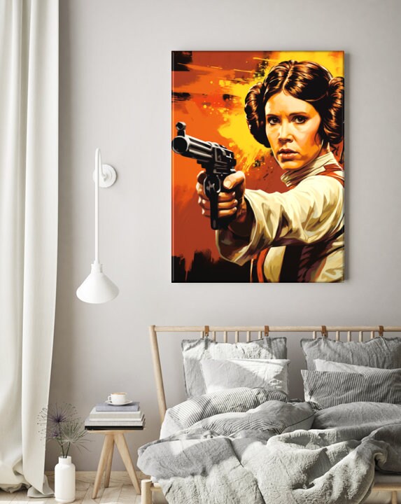 Princess Leia Poster Holding a Gun Digital File - Etsy