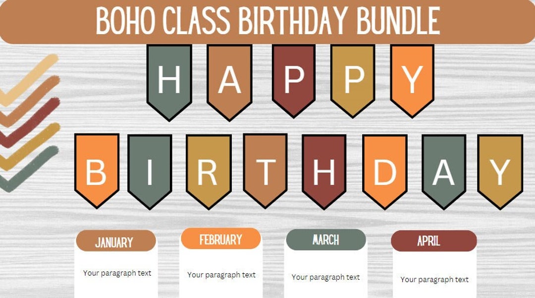 Boho Neutral Theme: Classroom Birthday Bundle Editable and - Etsy