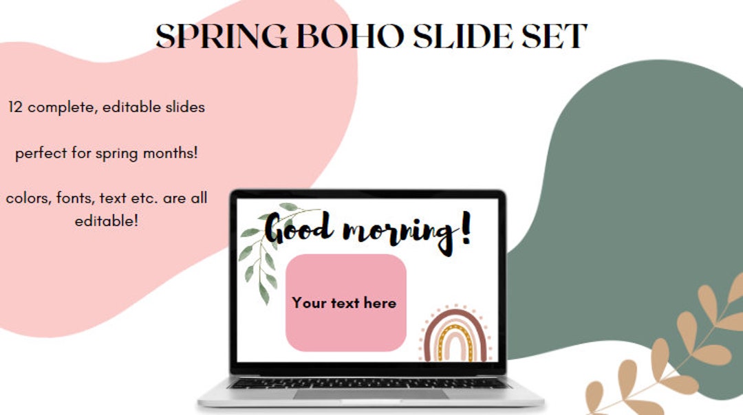 Spring Boho Google Slides and Powerpoint Templates, Seasonal Decor ...