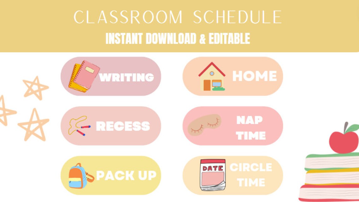 Classroom Schedule, Editable Classroom Printables, School Timetable ...