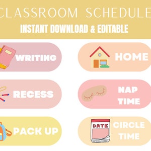Classroom Schedule, Editable Classroom Printables, School Timetable ...