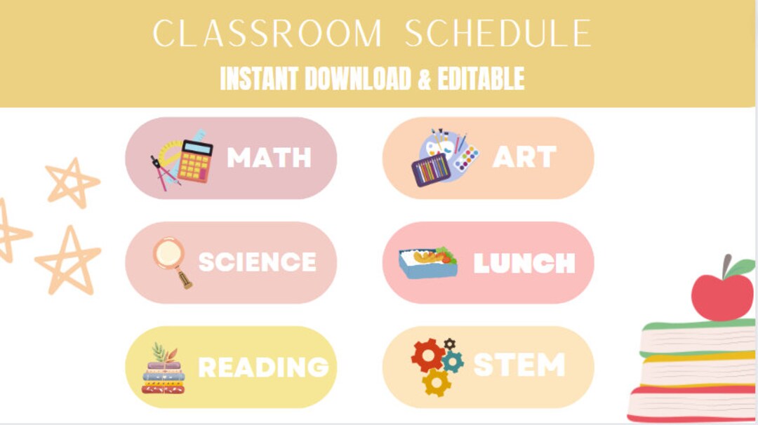 Classroom Schedule, Editable Classroom Printables, School Timetable ...