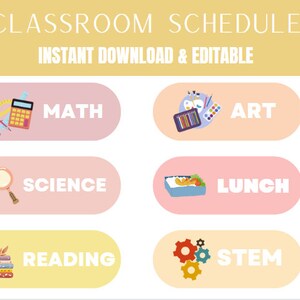 Classroom Schedule, Editable Classroom Printables, School Timetable ...