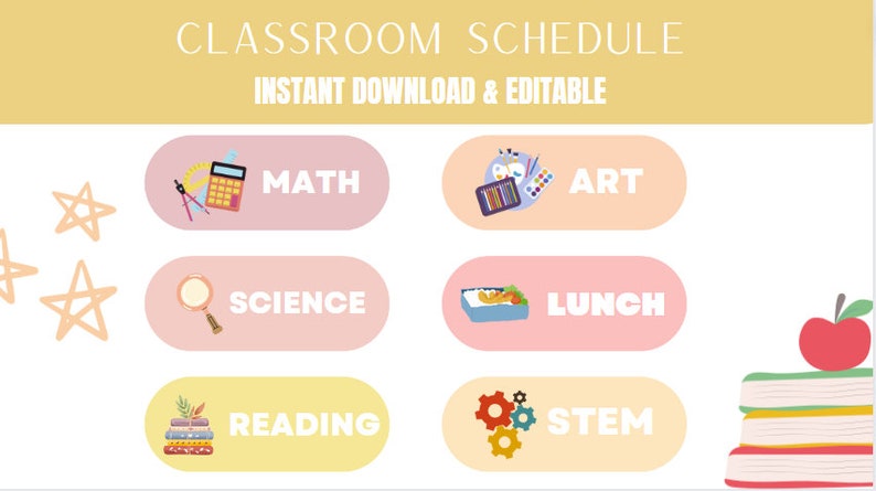 Classroom Schedule, Editable Classroom Printables, School Timetable ...
