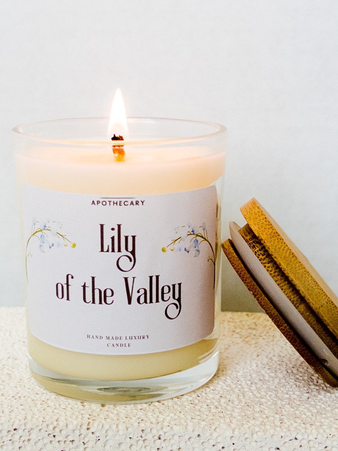 Lily of the Valley Candle | Hand-poured 100% Soy Wax Candle | Clear Jar ...