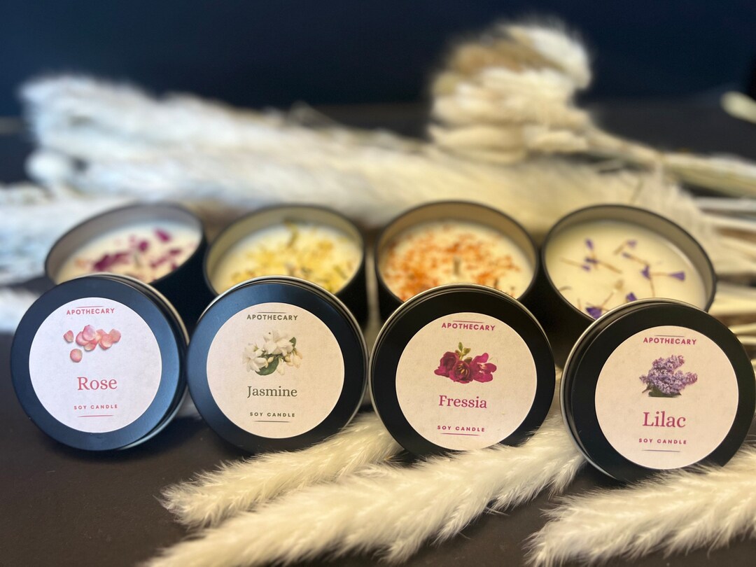 Spring Floral Candle 4 OZ, Mother’s Day Gift Set, Soy Candle, Choose ...