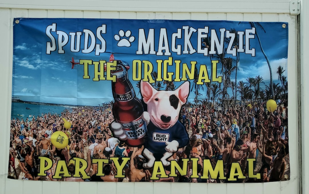 New Bu* Light Spuds Mackenzie 36"x60" Flag 100D Polyester Brand New - Etsy