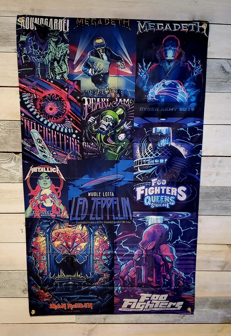 Iron Maiden Megadeth Banner: Heavy Metal Rock Band Flag, 3x5 Ft - Etsy ...