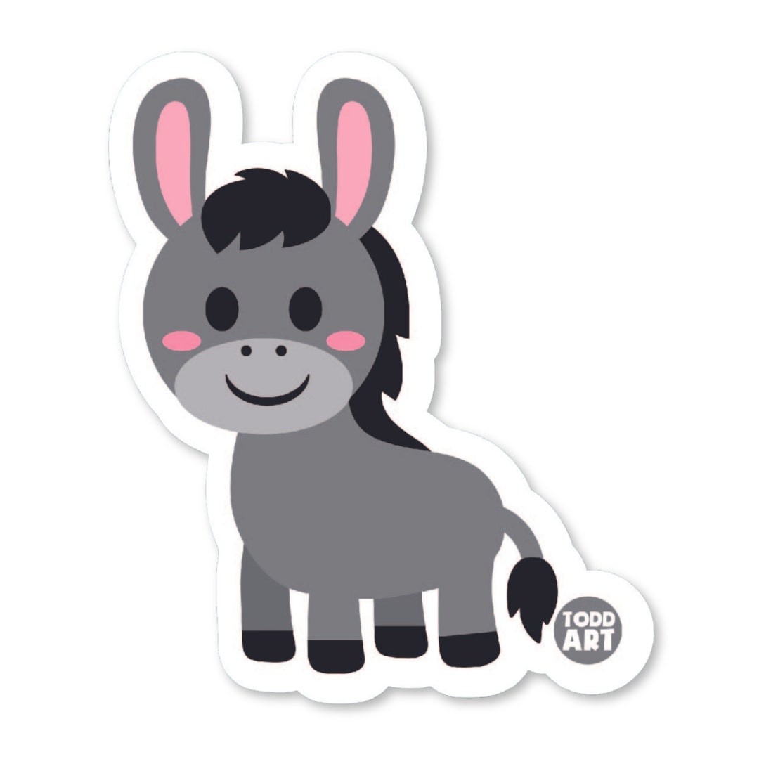 DONKEY Sticker -3 Inch Vinyl, Kids Gift, Party Favor, Stocking Stuffers ...