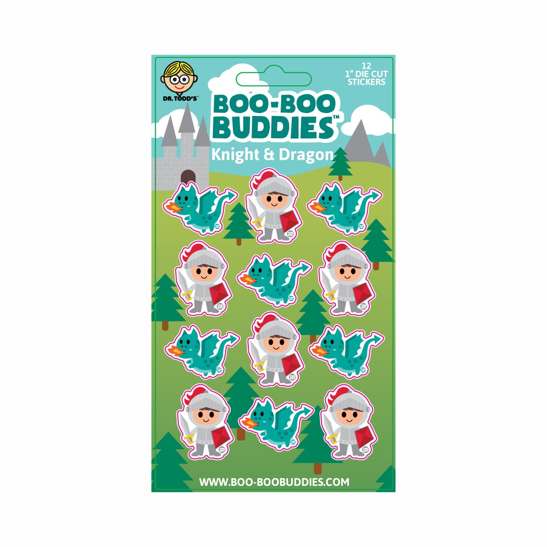 Knight and Dragon Sticker Sheet - Boo Boo Buddies - 12 1" Stickers - Etsy