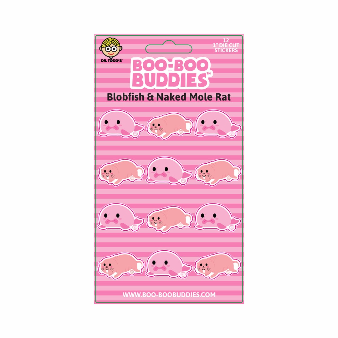 Blobfish and Naked Mole Rat Sticker Sheet, Boo Boo Buddies Blobfish and ...