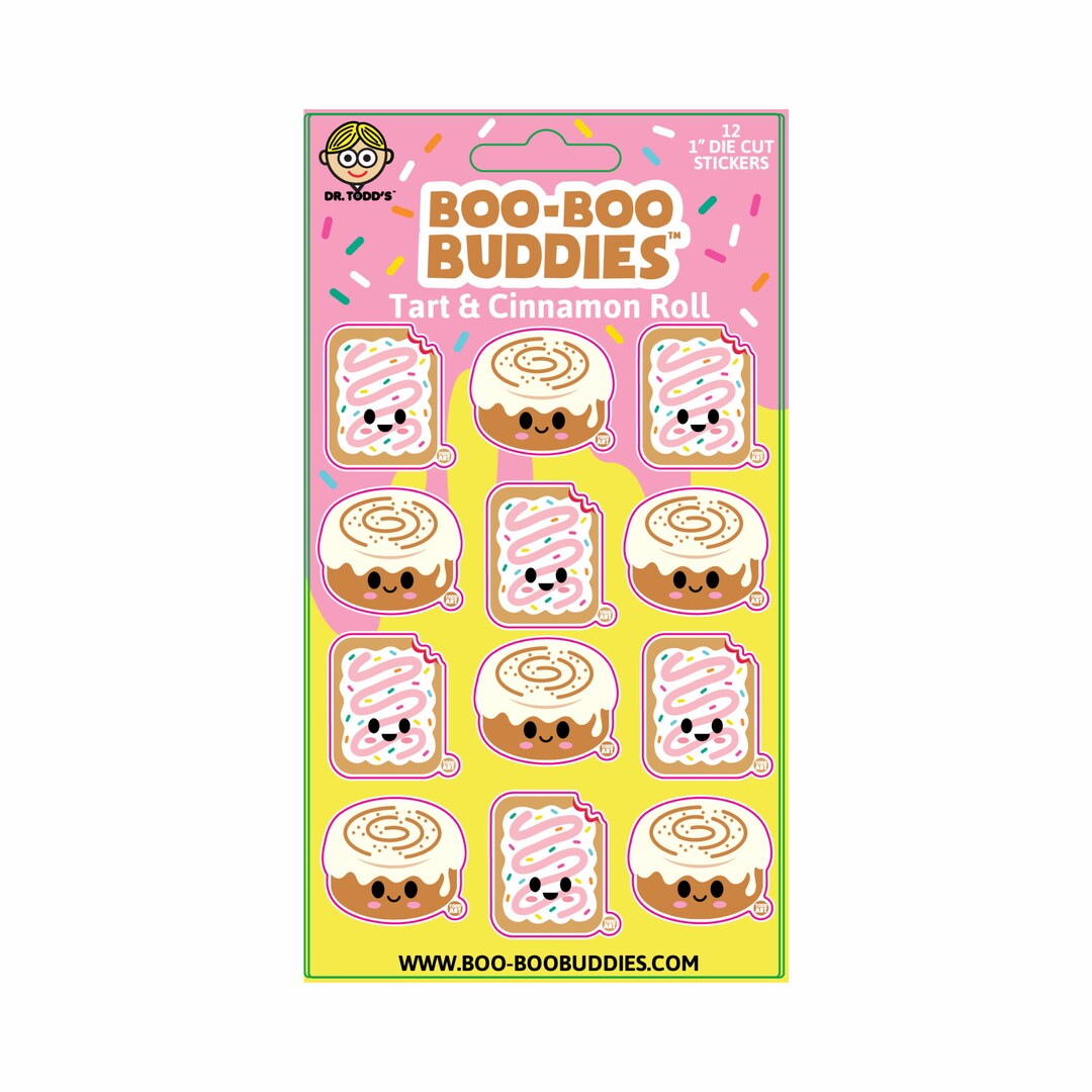 Frosted Tart and Cinnamon Roll Sticker Sheet, Boo Boo Buddies Cinnamon ...