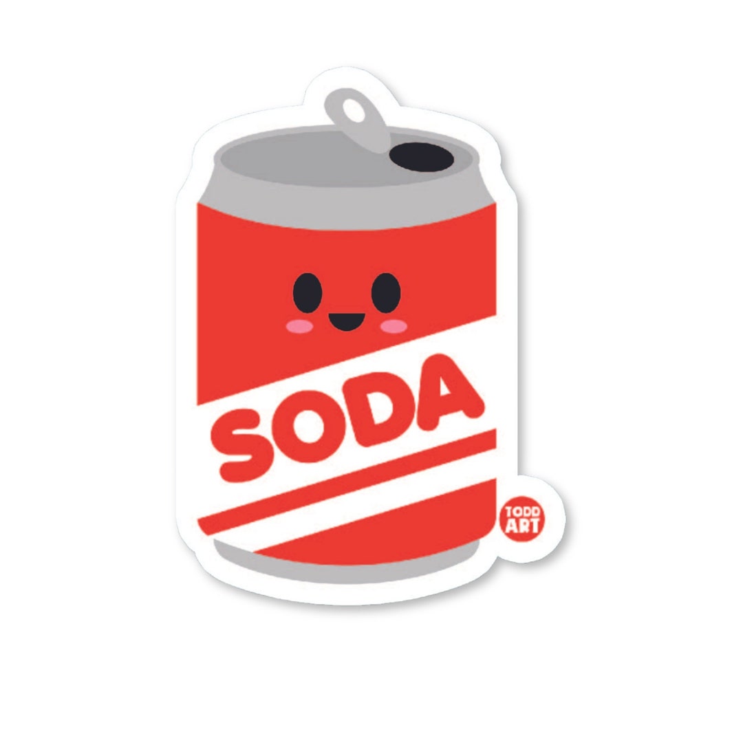 Soda Can Sticker -3 Inch Vinyl, Kids Gift, Party Favor, Stocking ...