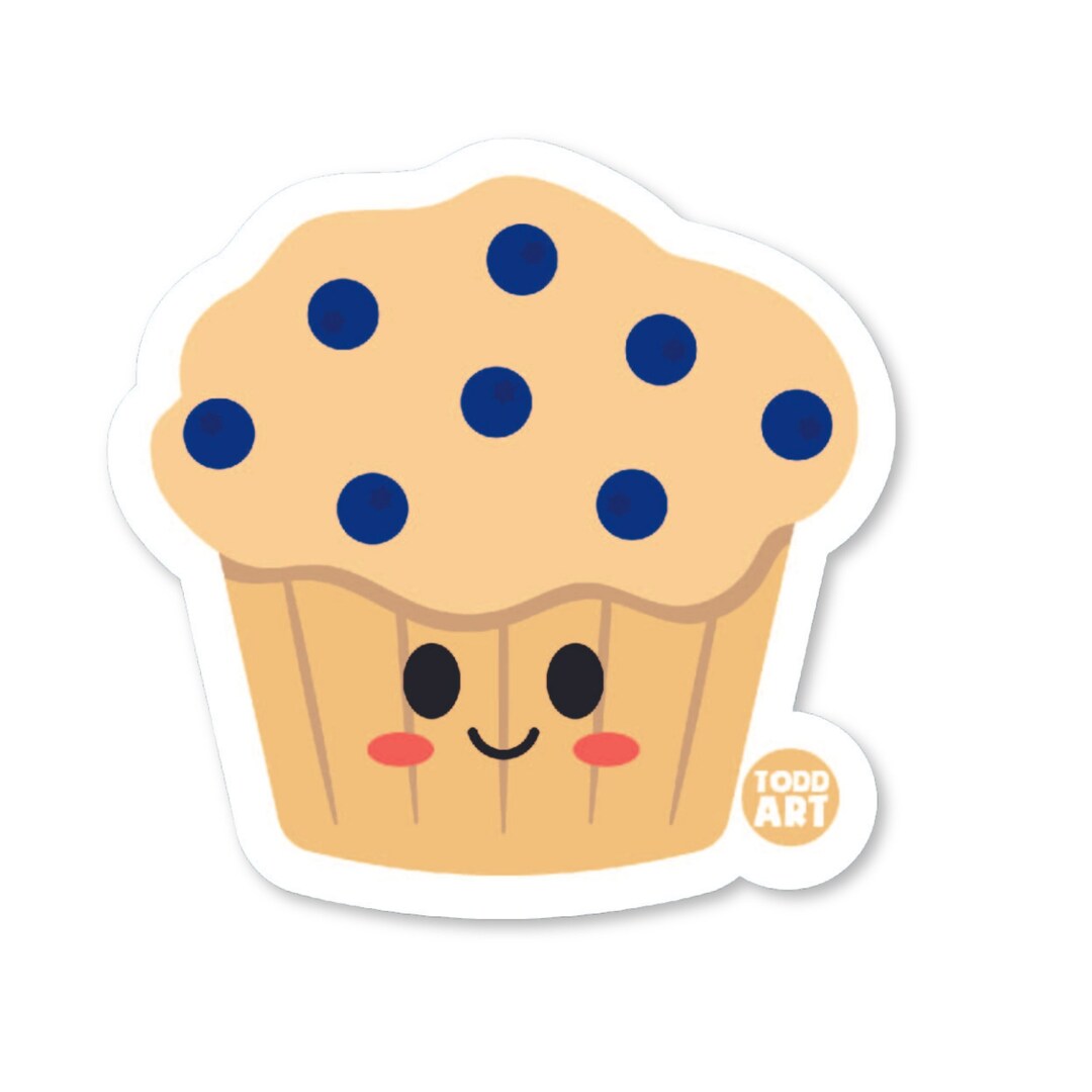 BLUEBERRY MUFFIN Sticker -3 Inch Vinyl, Kids Gift, Party Favor ...