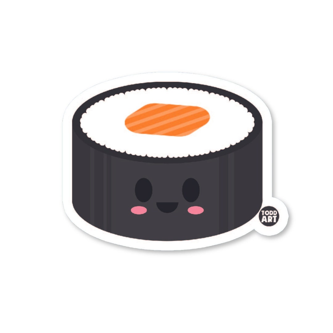 Sushi Roll Sticker -3 Inch Vinyl, Kids Gift, Party Favor, Stocking ...