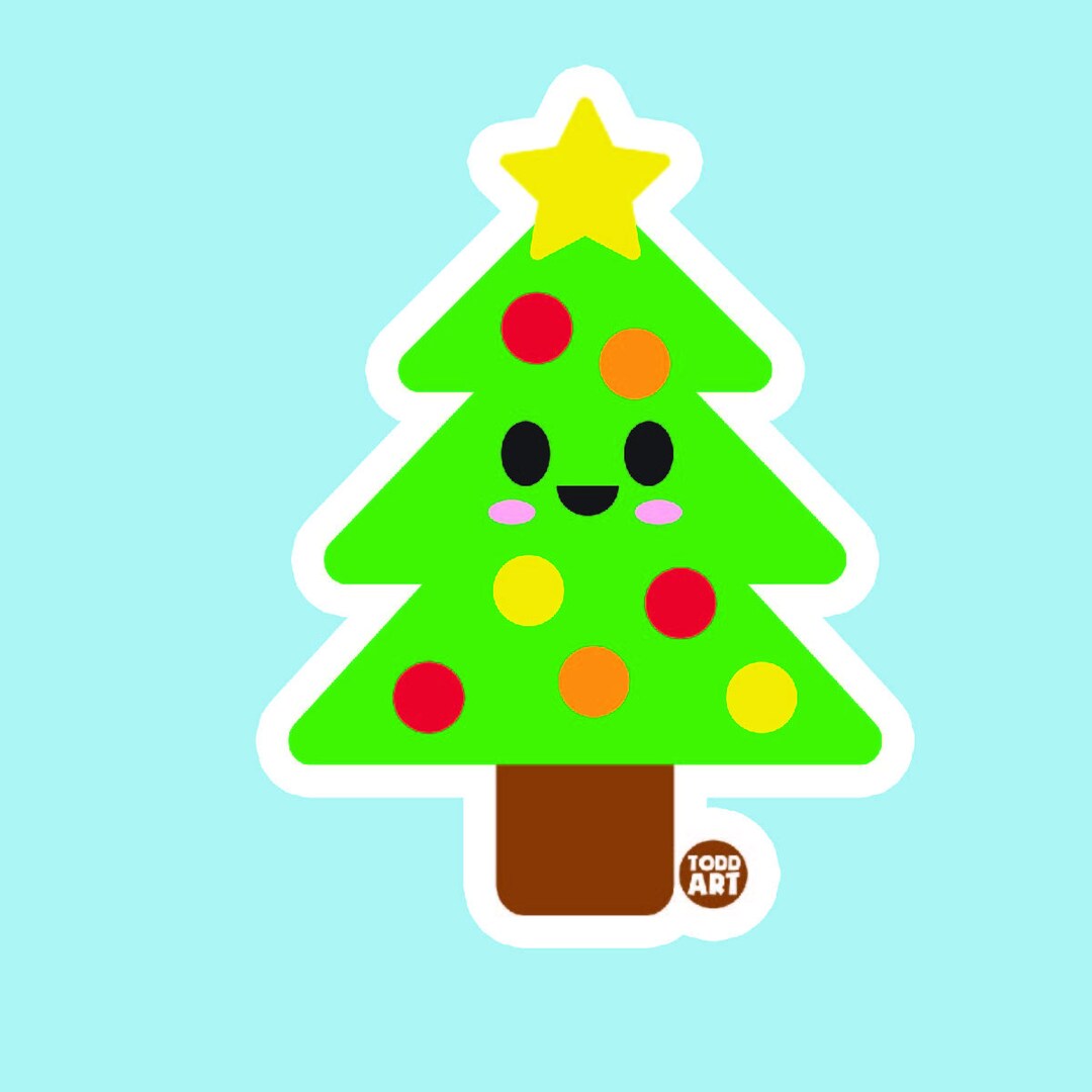 CHRISTMAS TREE Sticker 3 Inch Vinyl Kids Gift Party Favor - Etsy