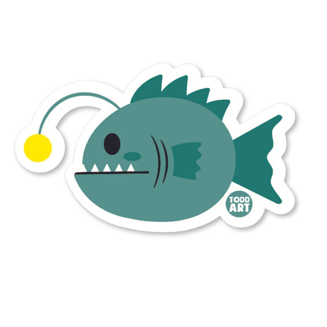 ANGLER FISH Sticker -3 Inch Vinyl, Kids Gift, Party Favor, Stocking ...