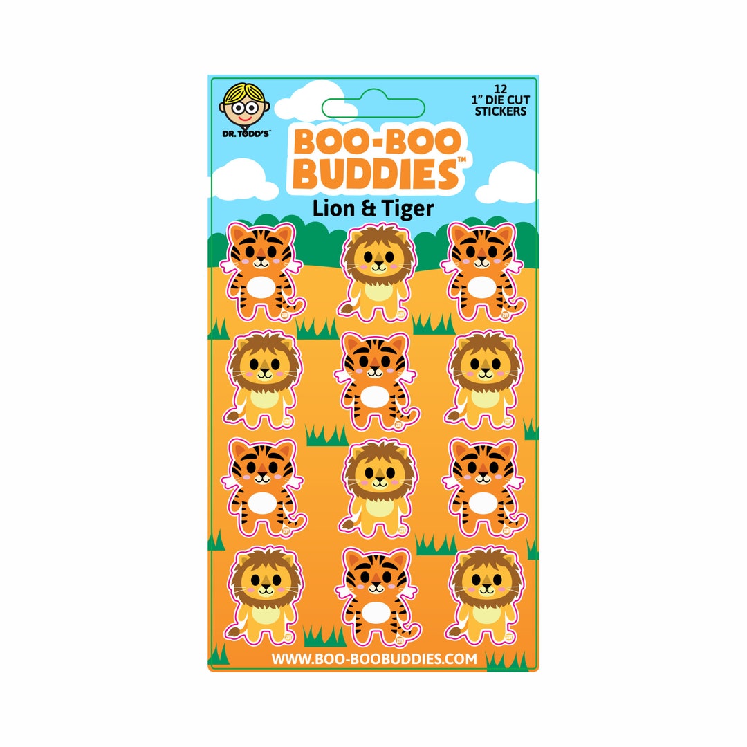 Lion and Tiger Sticker Sheet, Boo Boo Buddies Tiger and Lion Sticker ...