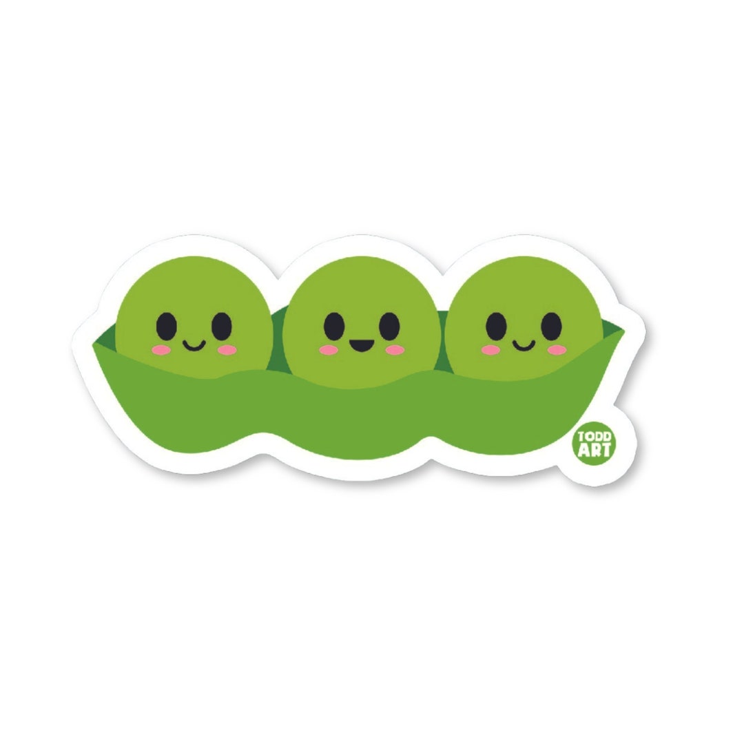 Pea Pod Sticker -3 Inch Vinyl, Kids Gift, Party Favor, Stocking ...