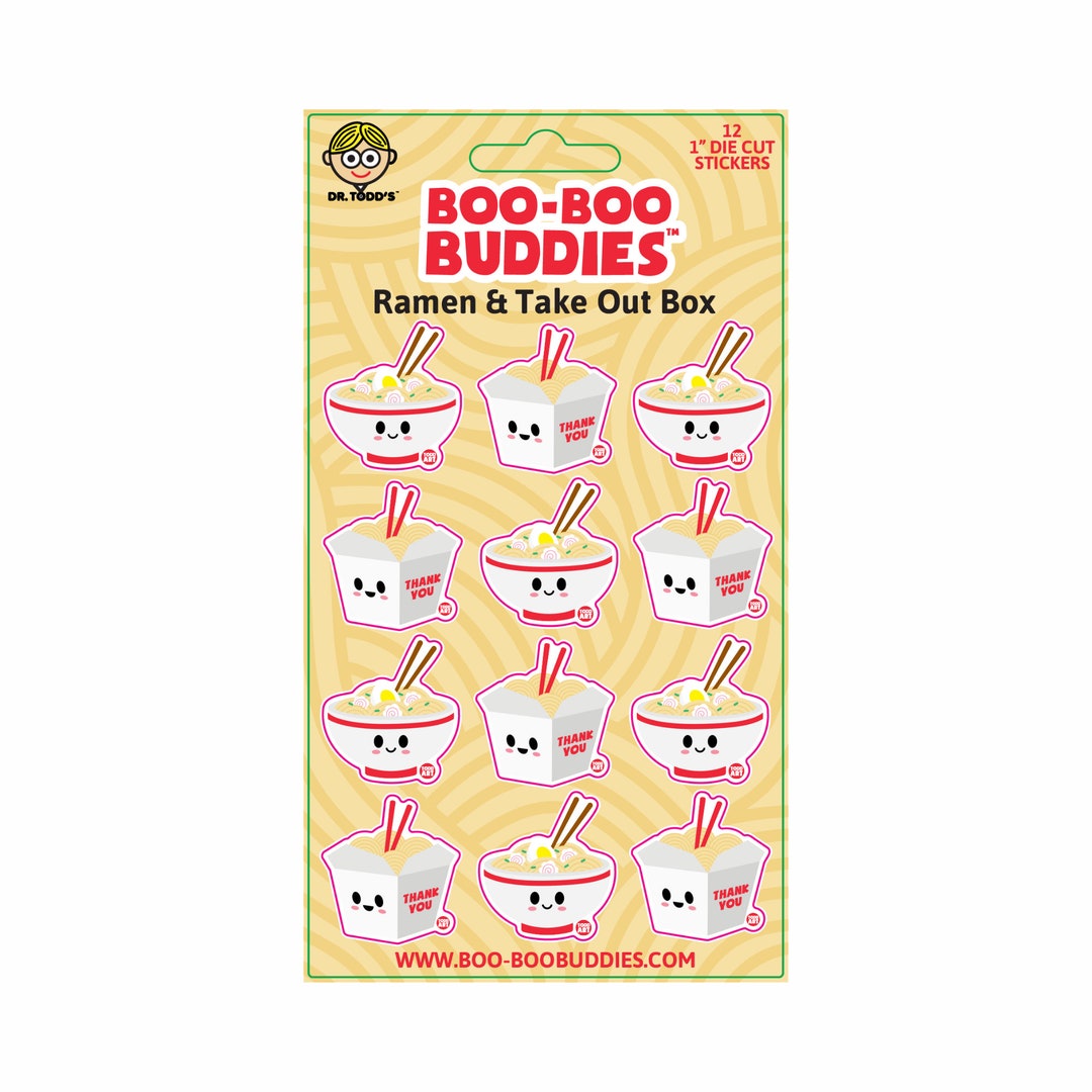 Ramen and Take Out Box Sticker Sheet, Boo Boo Buddies Ramen and Take ...