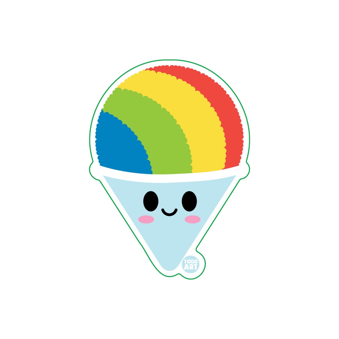 Snow Cone Sticker -3 Inch Vinyl, Kids Gift, Party Favor, Stocking ...