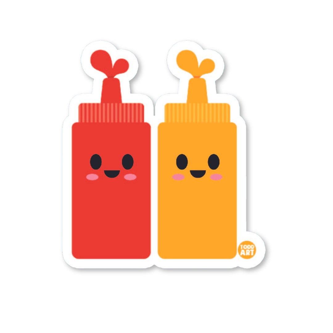 Ketchup and Mustard Sticker -3 Inch Vinyl, Kids Gift, Party Favor ...