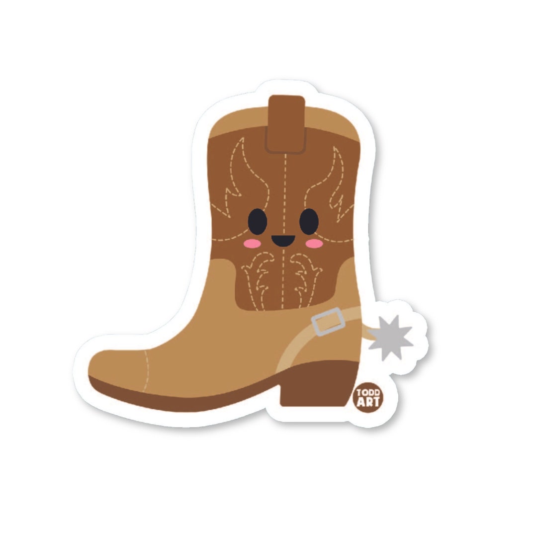 COWBOY BOOT Sticker -3 Inch Vinyl, Kids Gift, Party Favor, Stocking ...