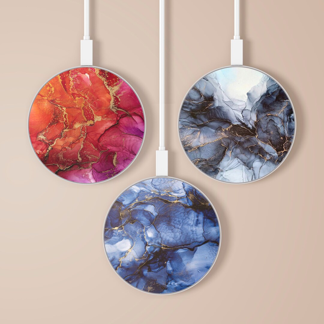 Marble Wireless Charger Aesthetic Charging Station for iPhone 13, 12 ...