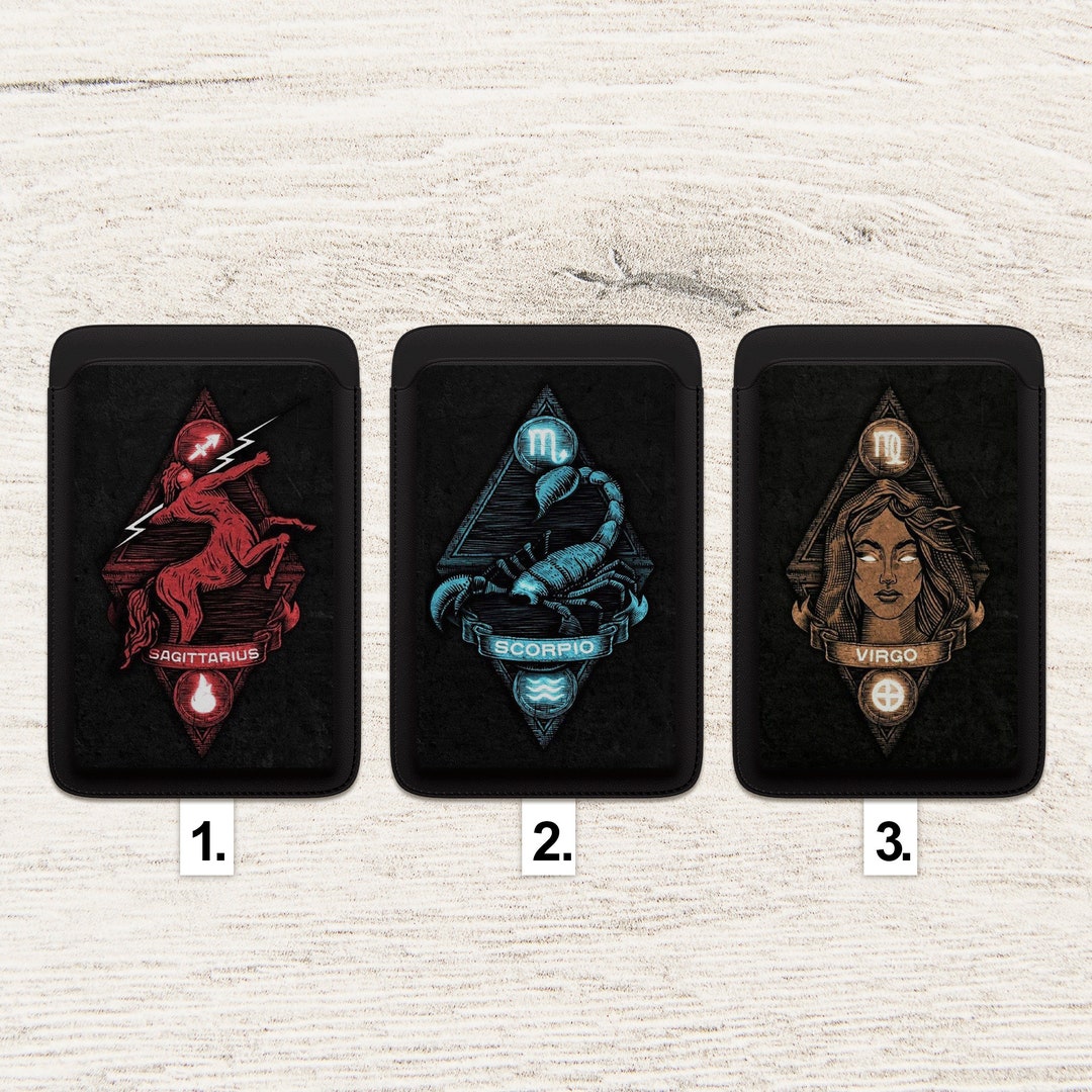 Zodiac Magnetic Wallet, Astrology Card Holder Case for iPhone 14, 13 ...
