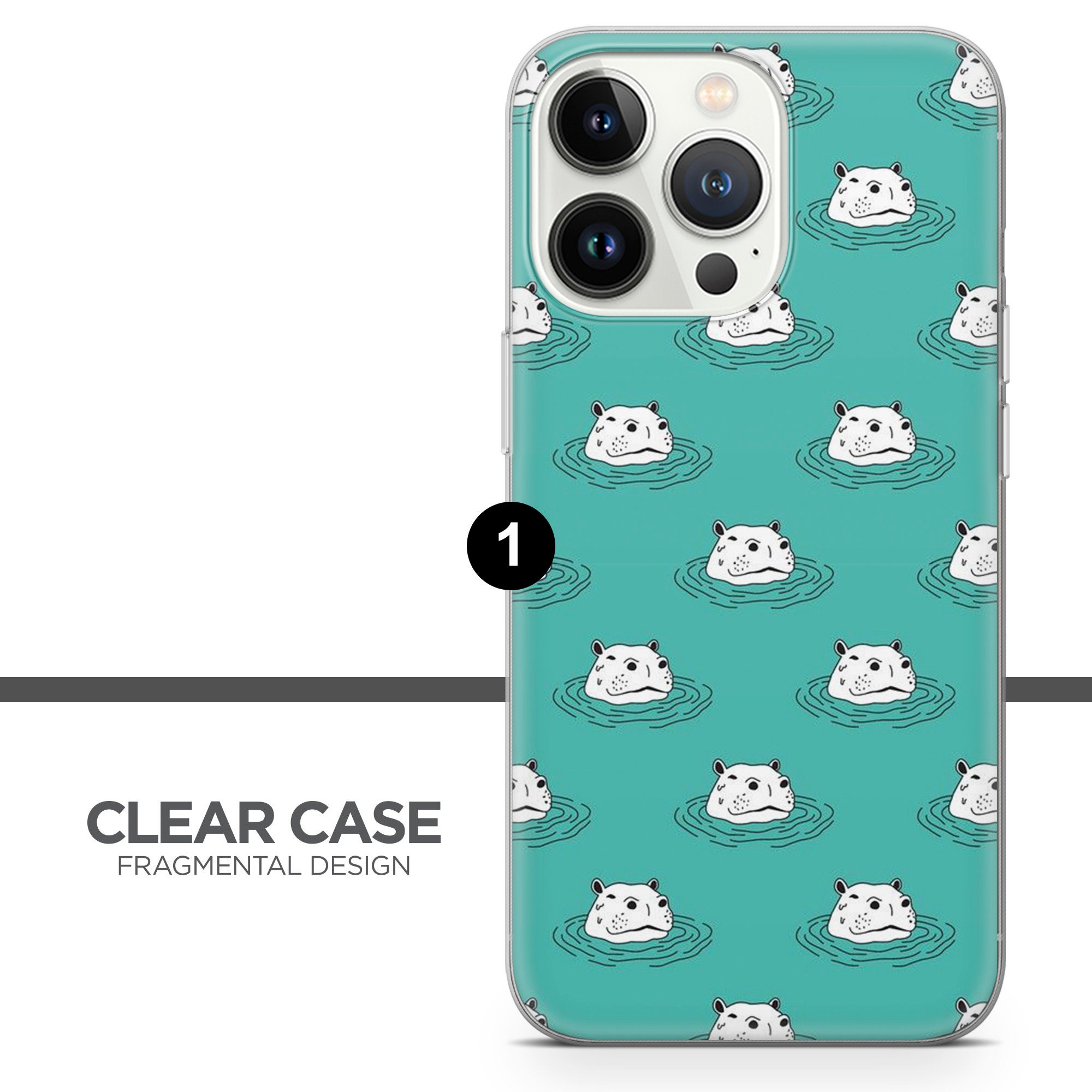 Hippo Phone Case Cute Hippopotamus Cover for iPhone 14, 13 12 11 Pro ...