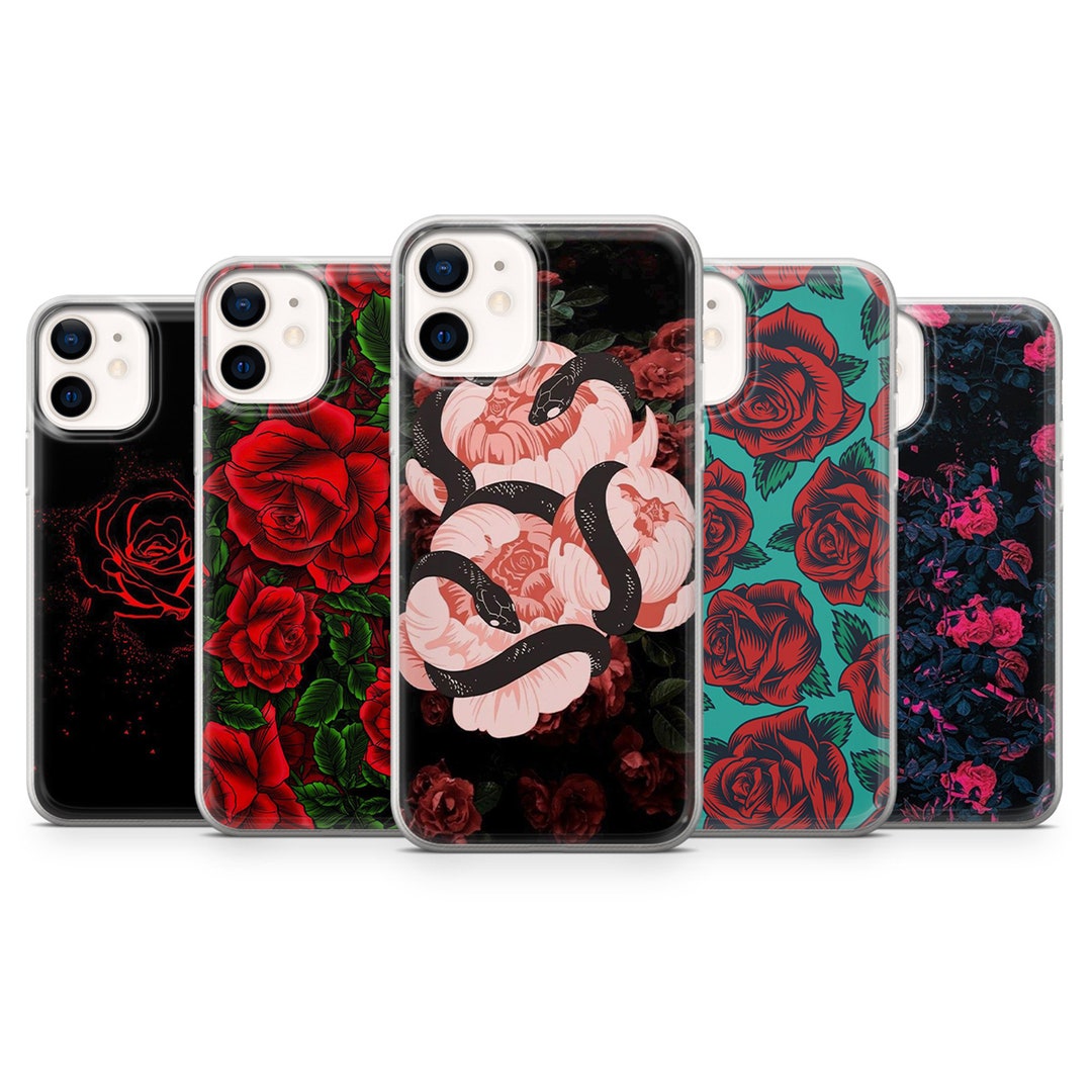 Flower Phone Case Red Roses Cover for iPhone 15, 14, 13 12 11 Pro, XR ...