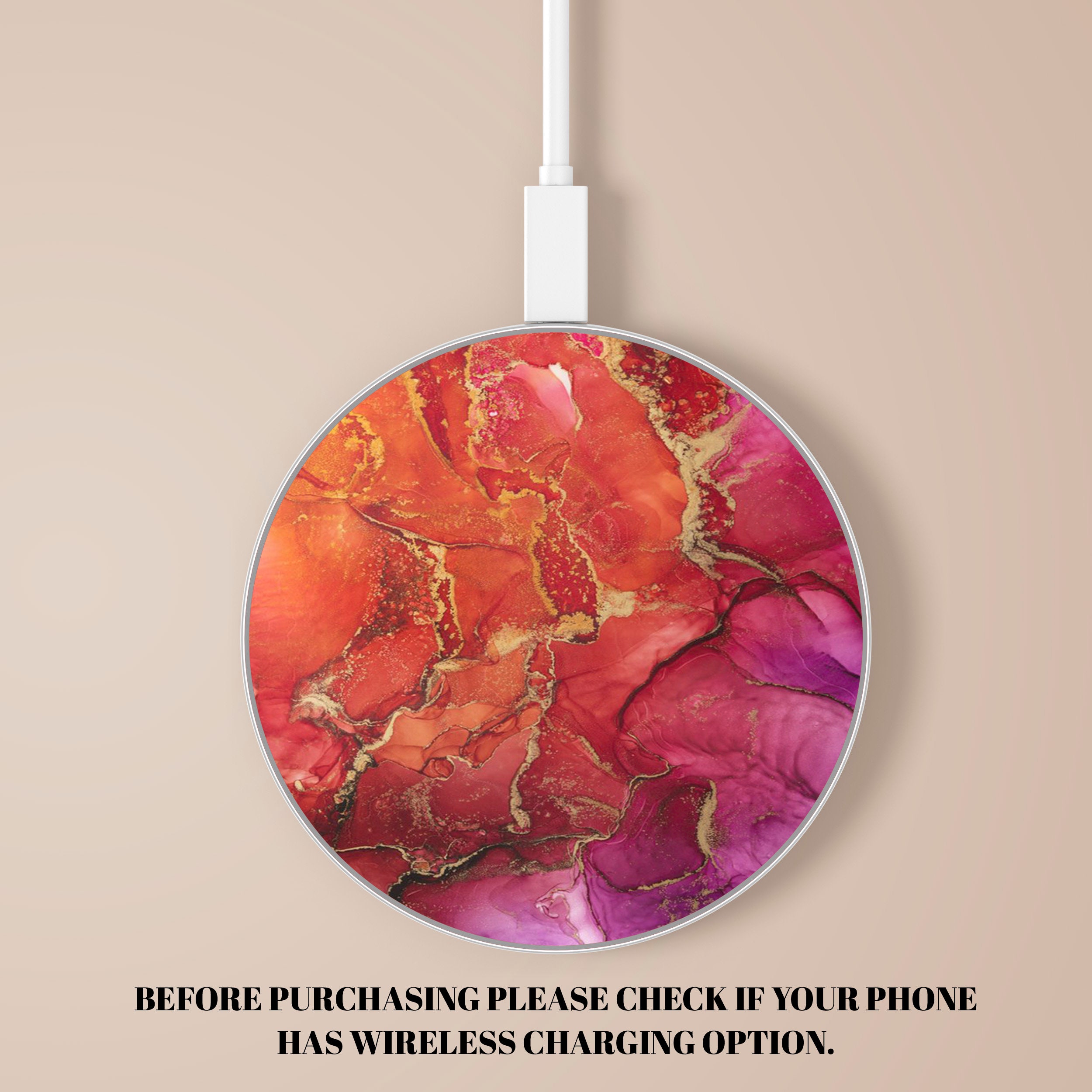 Marble Wireless Charger Aesthetic Charging Station for iPhone 13, 12 ...