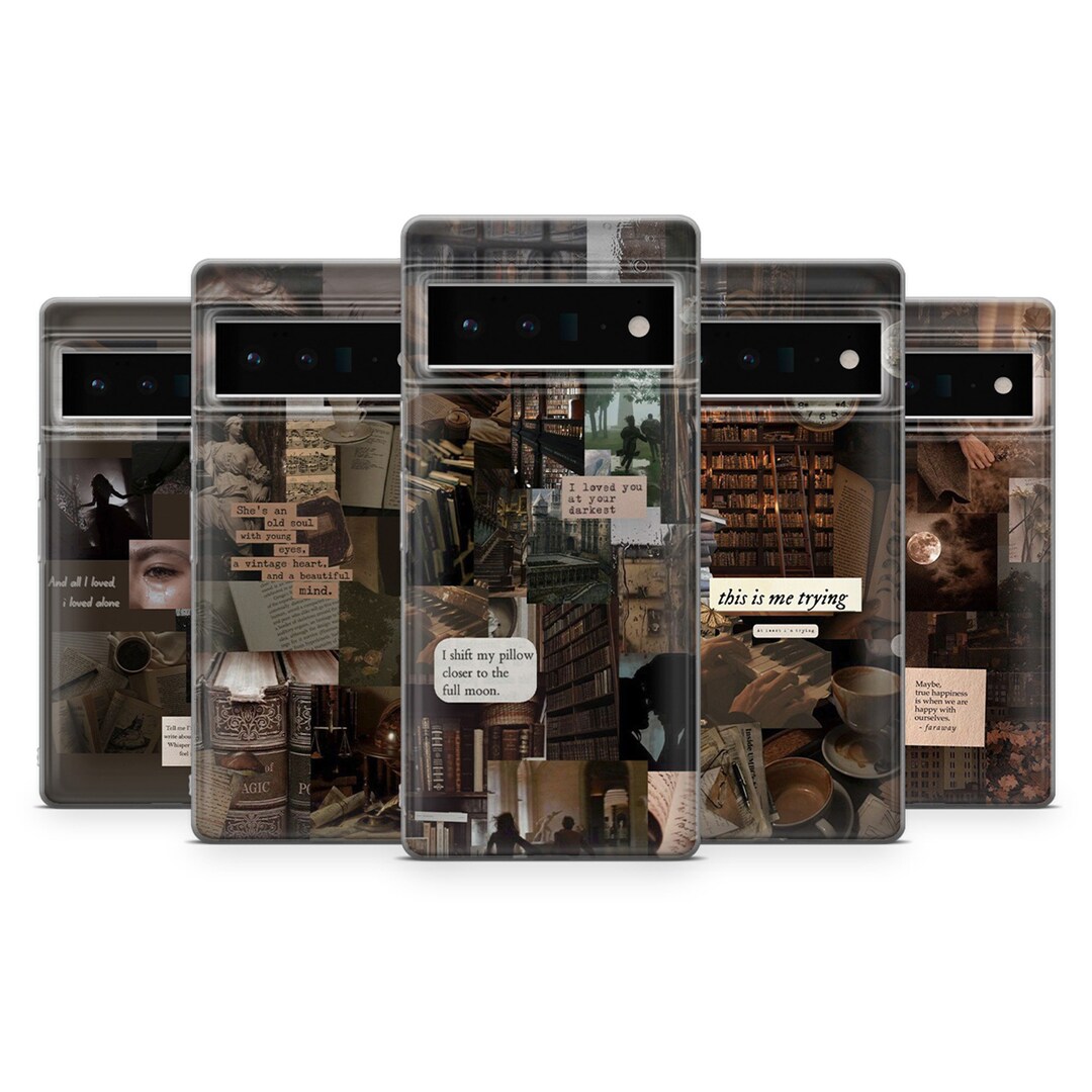 Bookish Collage Phone Case Aesthetic Cover for Pixel 8 Pro, 7, 6, 6A, 6 ...