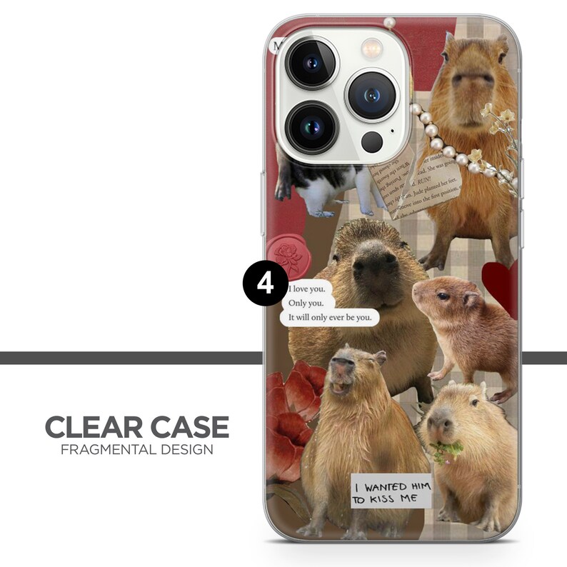 Cute Capybara Phone Case Animal Collagecover for iPhone 16,15,14, 13 12 ...