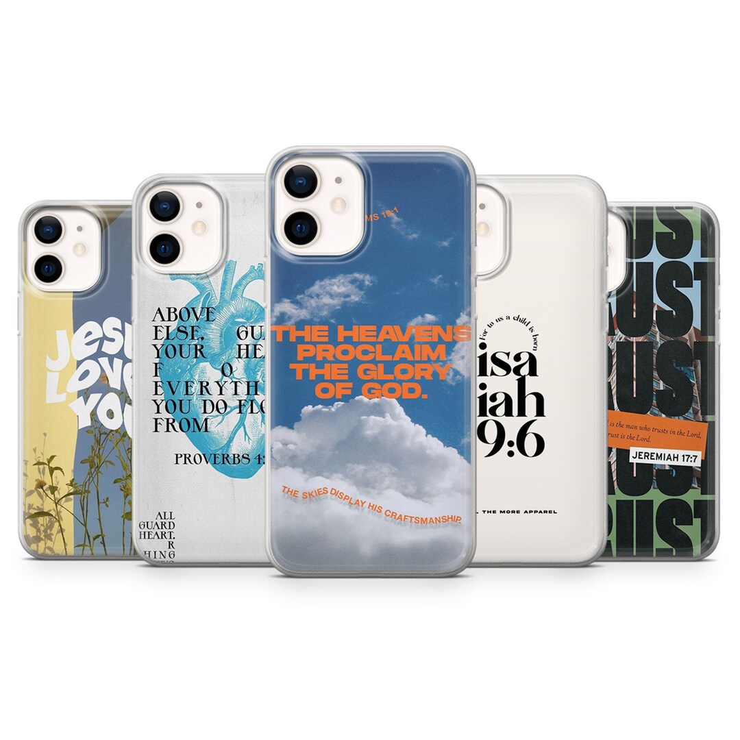 Bible Quote Phone Case Christian Cover for iPhone 15,14, 13 12 11 Pro ...