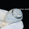 Men's Championship Ring, Fully Iced Out VVS Round Diamond Ring, Real ...