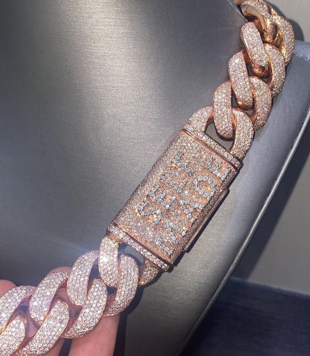 22mm Ice Out VVS1 Moissanite Diamond Cuban Link Chain Men's Bustdown ...